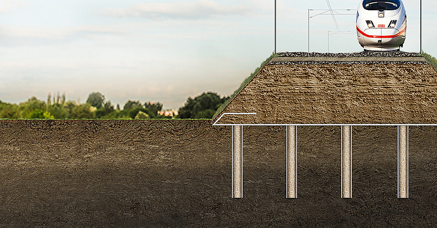 Columnas revestidas con Geotextiles